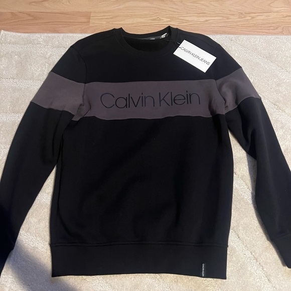 Calvin Klein | Shirts | Nwt Calvin Klein Black Crew Neck Long Sleeve ...